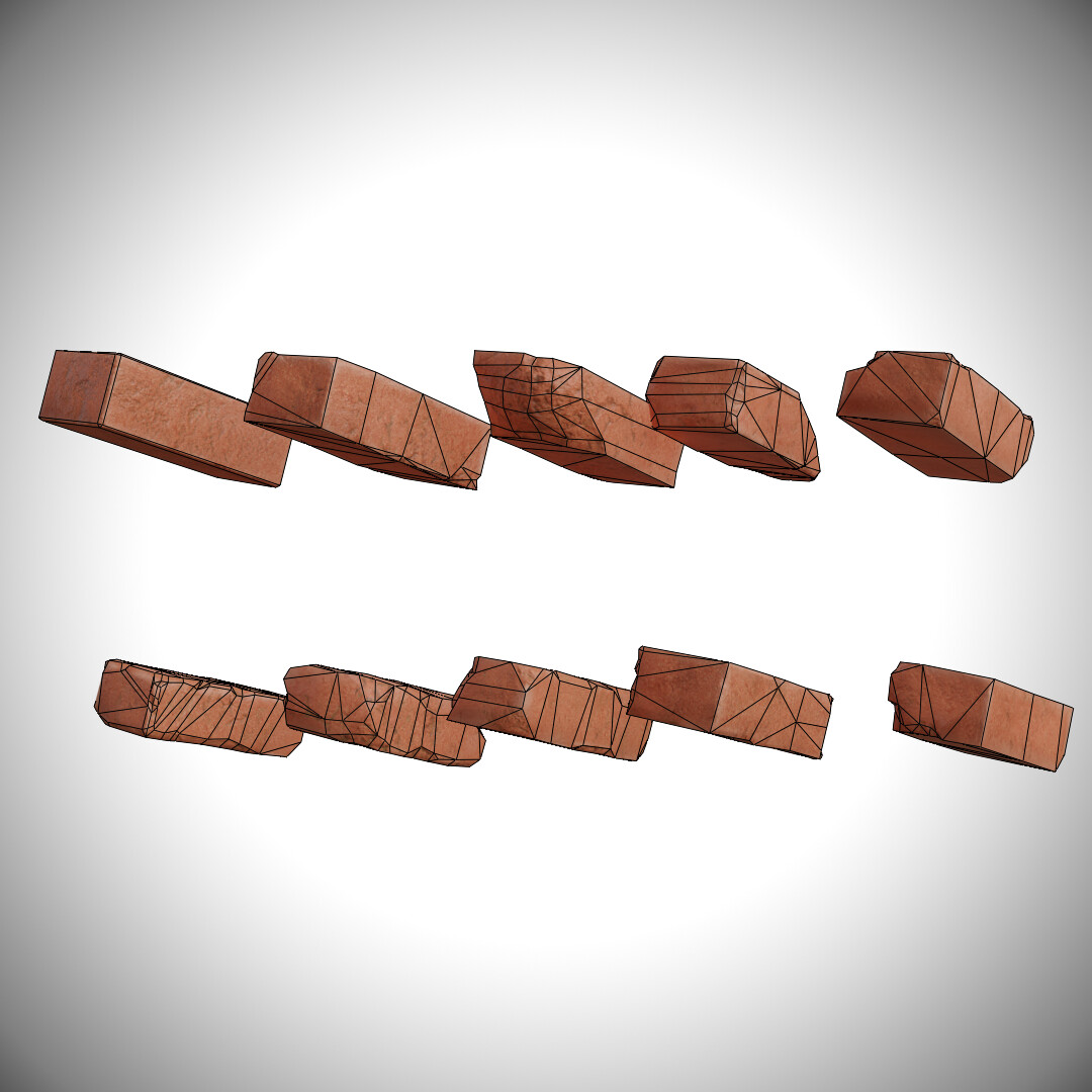 ArtStation - Bricks set game ready low poly | Game Assets