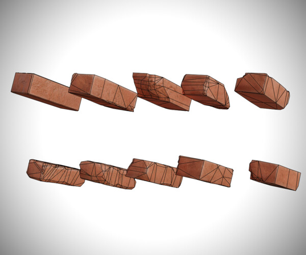 ArtStation - Bricks set game ready low poly | Game Assets