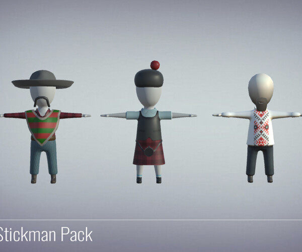 ArtStation - Lowpoly Stickman Pack - 3D Figure (models) | Resources