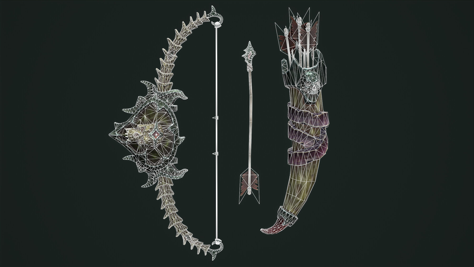 ArtStation - Undead bow and quiver | Game Assets