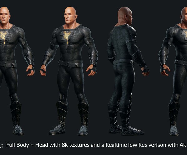 ArtStation - Black Adam - Dwayne johnson Movie Replica Realistic 3D ...