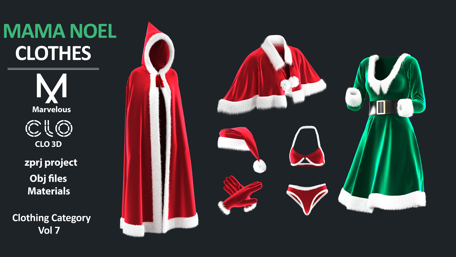 ArtStation - PAPA / MAMA NOEL CLOTHES + FAMILY CHRISTMAS OUTFITS (SANTA ...