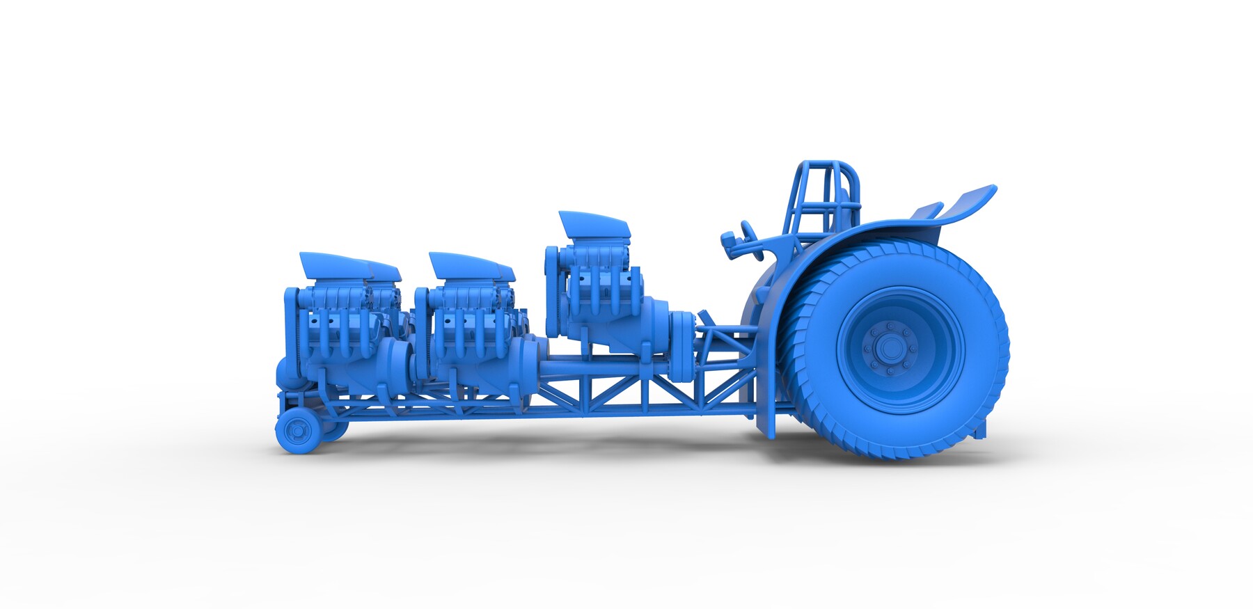 ArtStation - 3D printable Diecast Pulling tractor with 6 engines V8 ...