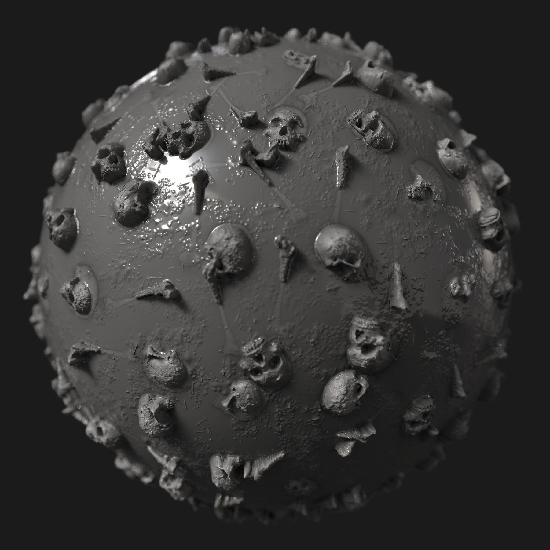 ArtStation - Skulls in Acid Horror PBR Pocedural Material 001 | Game Assets