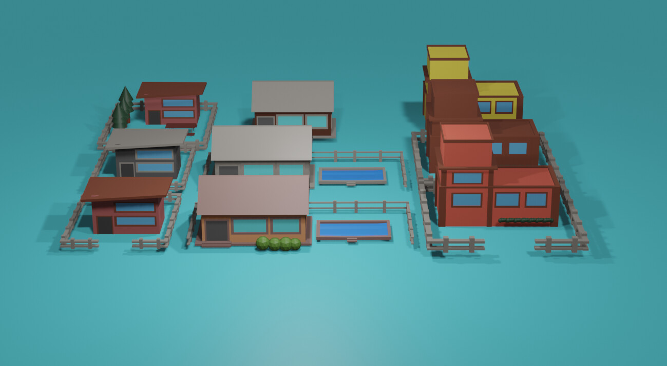 ArtStation - Low Poly Houses 3D | Game Assets