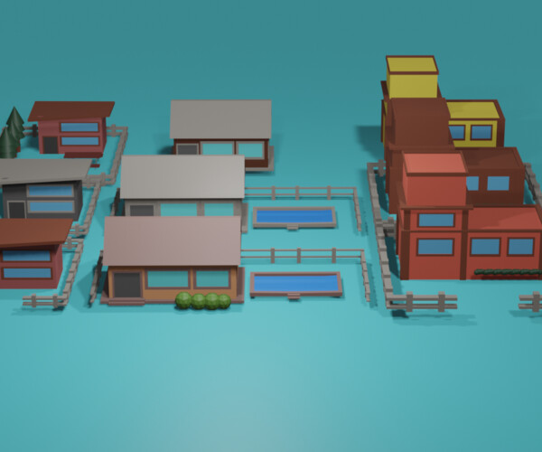 ArtStation - Low Poly Houses 3D | Game Assets