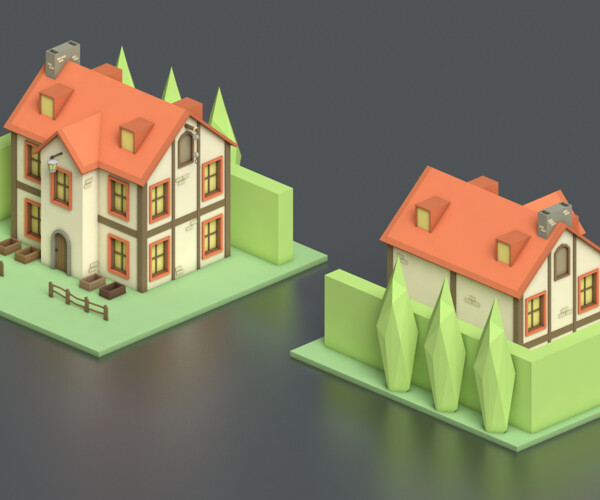 ArtStation - Low Poly Medieval Middle Age City 3D Asset Pack | Game Assets