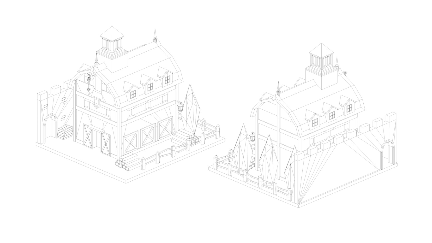 ArtStation - Low Poly Medieval Middle Age City 3D Asset Pack | Game Assets