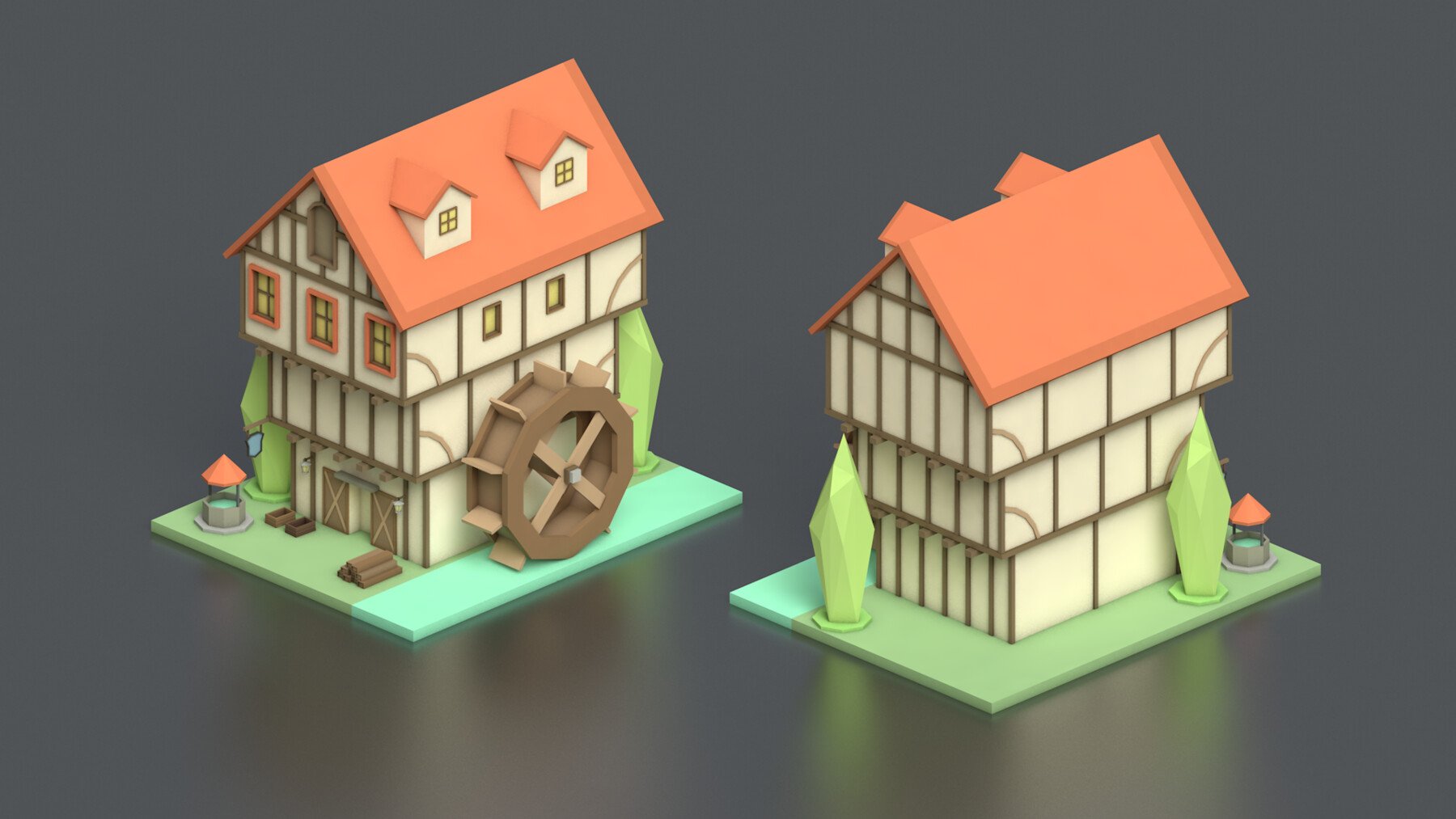 ArtStation - Low Poly Medieval Middle Age City 3D Asset Pack | Game Assets