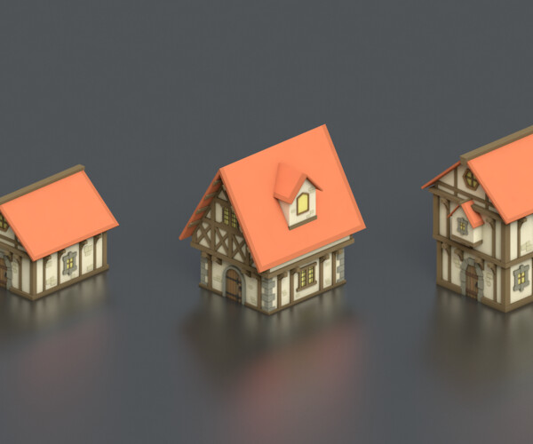 ArtStation - Low Poly Medieval Middle Age City 3D Asset Pack | Game Assets