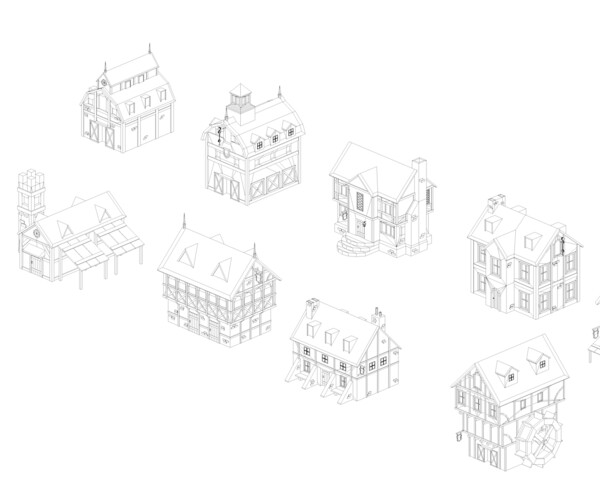 ArtStation - Low Poly Medieval Middle Age City 3D Asset Pack | Game Assets