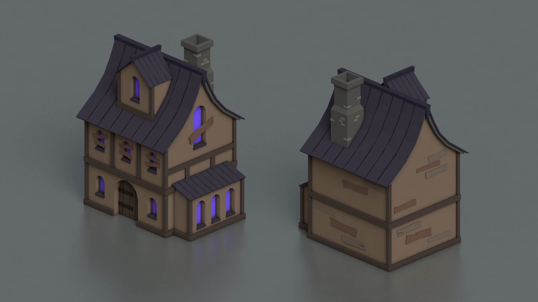 ArtStation - Low Poly Fantasy Scary Creepy Dark Halloween 3D Asset Pack ...