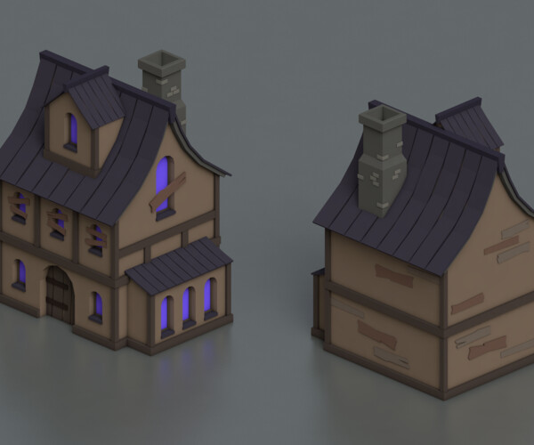 ArtStation - Low Poly Fantasy Scary Creepy Dark Halloween 3D Asset Pack ...