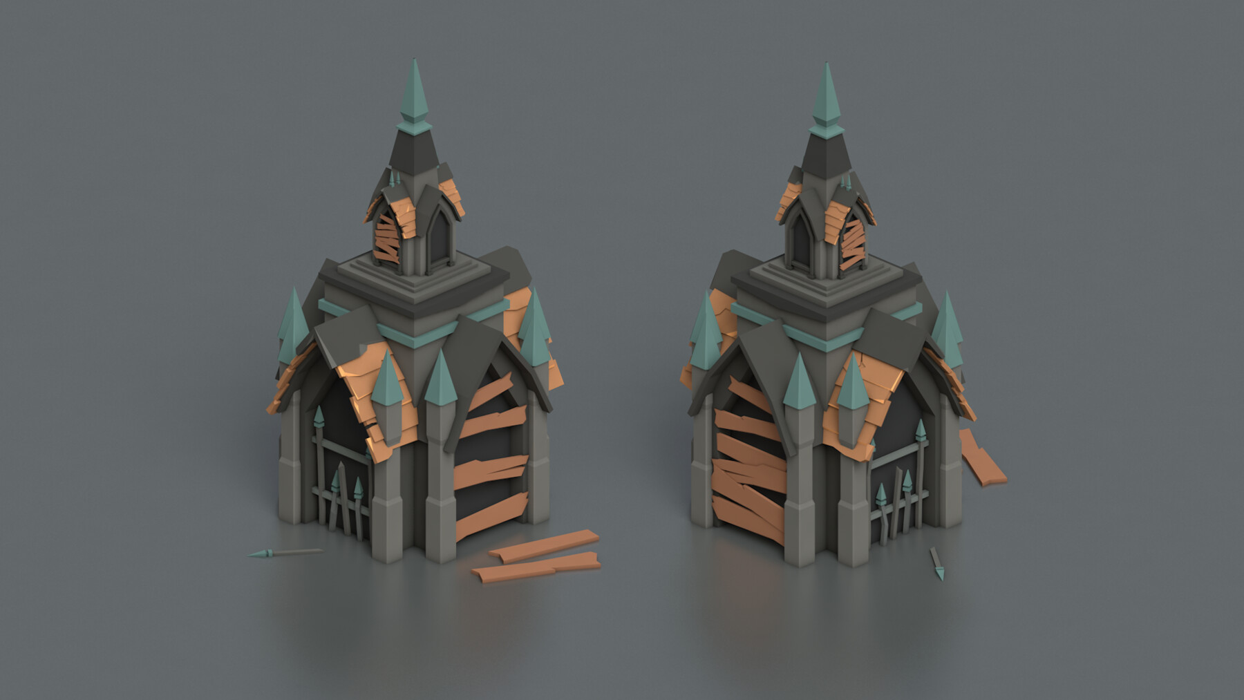 ArtStation - Low Poly Fantasy Scary Creepy Dark Halloween 3D Asset Pack ...
