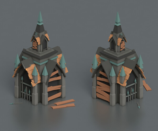 ArtStation - Low Poly Fantasy Scary Creepy Dark Halloween 3D Asset Pack ...