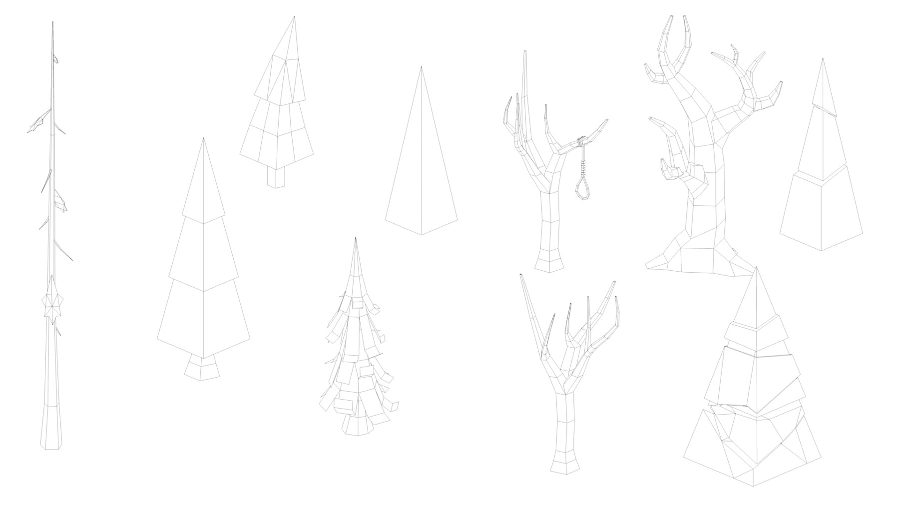 ArtStation - Low Poly Fantasy Scary Creepy Dark Halloween 3D Asset Pack ...