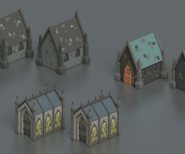 ArtStation - Low Poly Fantasy Scary Creepy Dark Halloween 3D Asset Pack ...