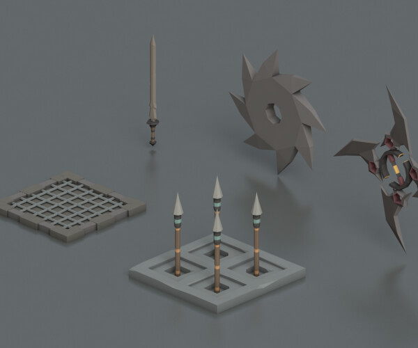 ArtStation - Low Poly Fantasy Scary Creepy Dark Halloween 3D Asset Pack ...