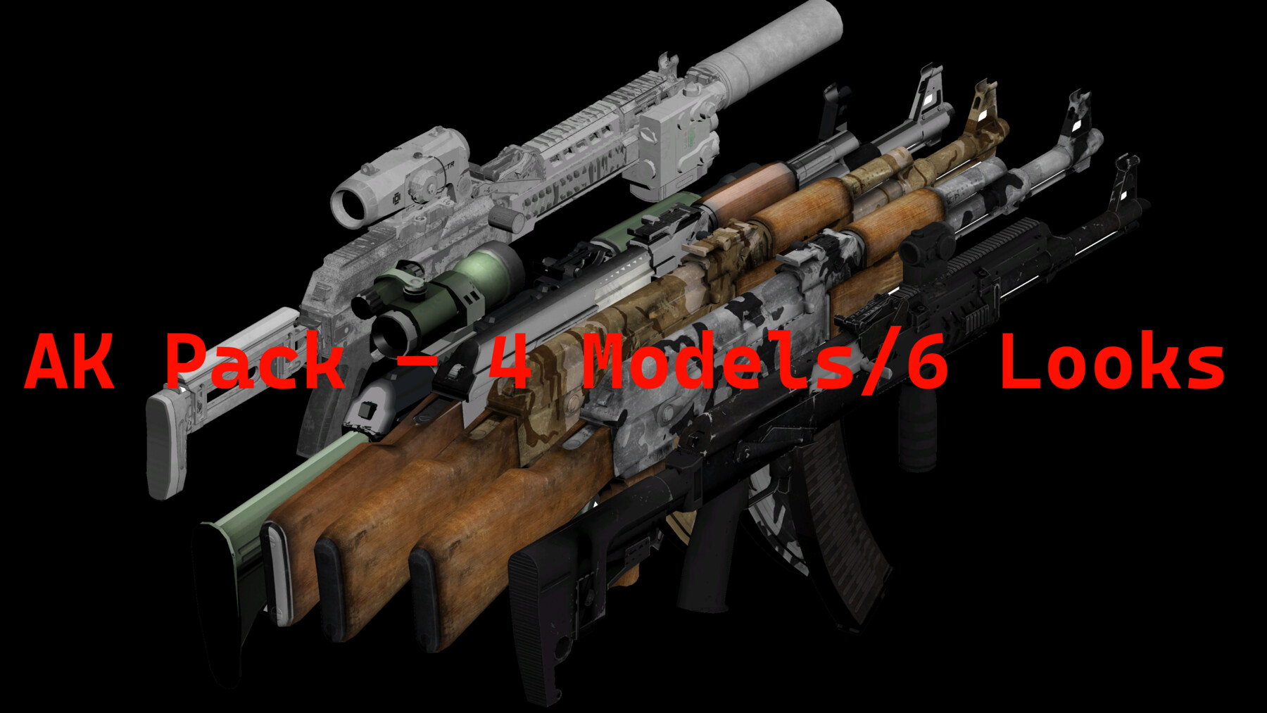 ArtStation - Pack of 4 AKs | Game Assets
