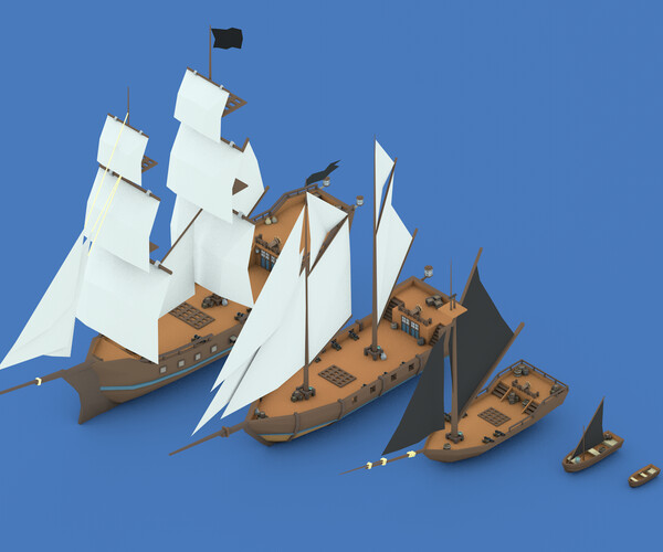 ArtStation - Low Poly Pirates 3D Asset Pack | Game Assets