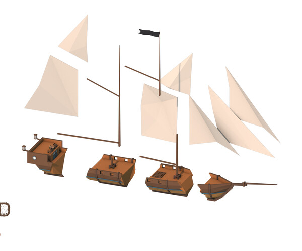ArtStation - Low Poly Pirates 3D Asset Pack | Game Assets
