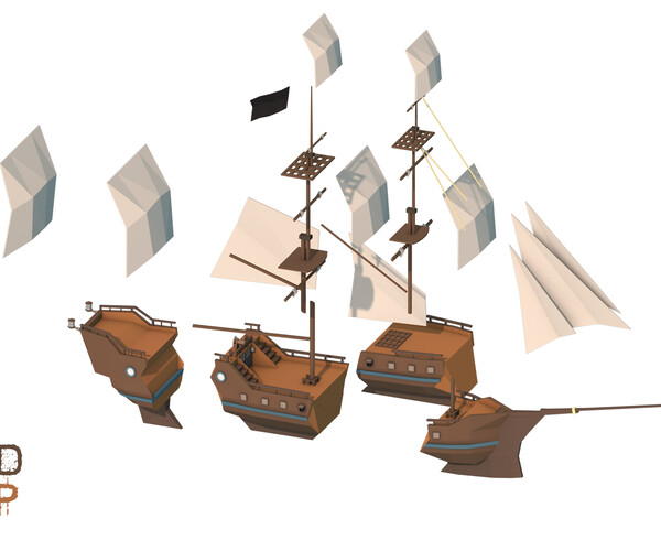 ArtStation - Low Poly Pirates 3D Asset Pack | Game Assets