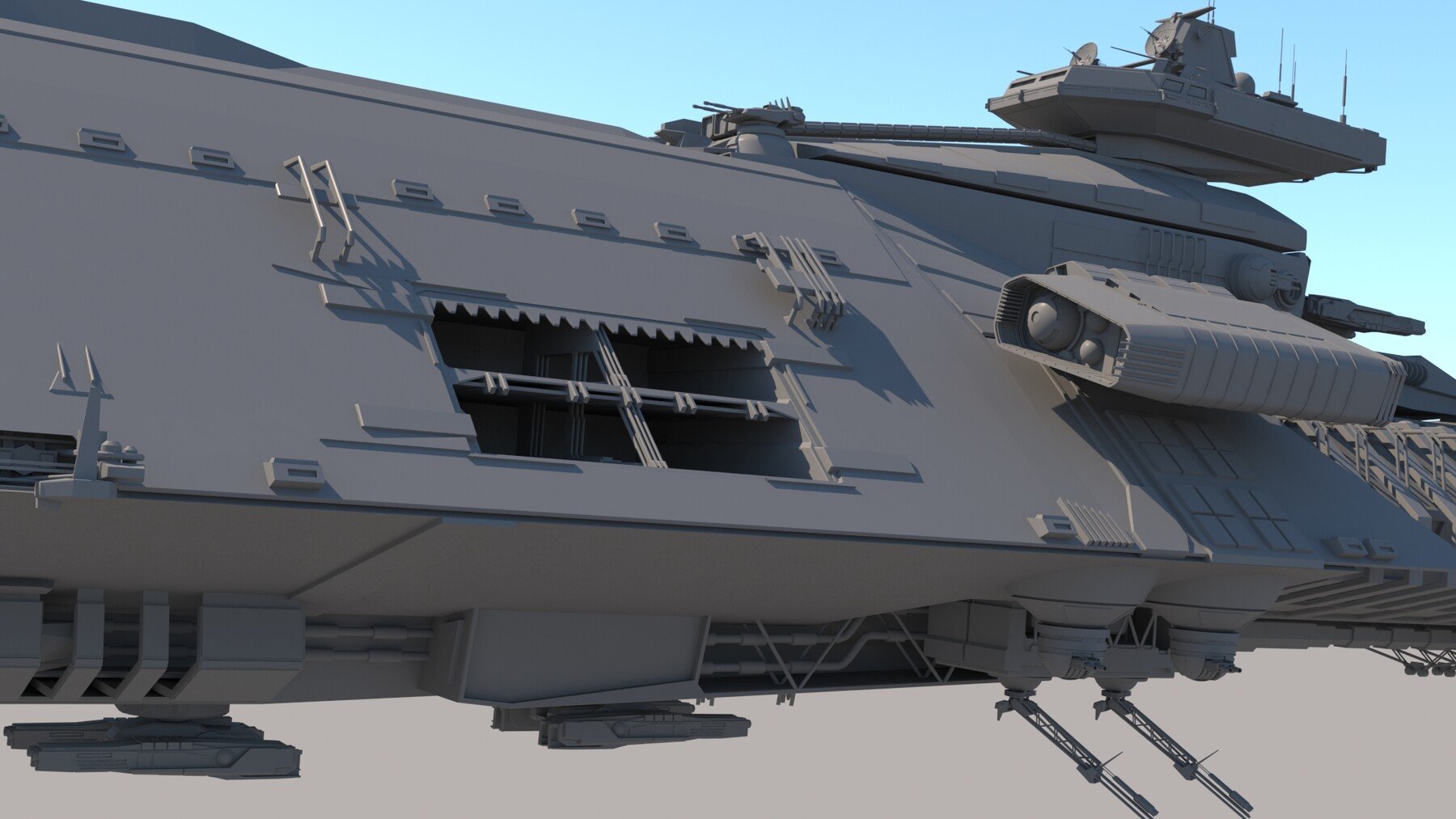 ArtStation - Sci Fi Space Battleship. | Resources
