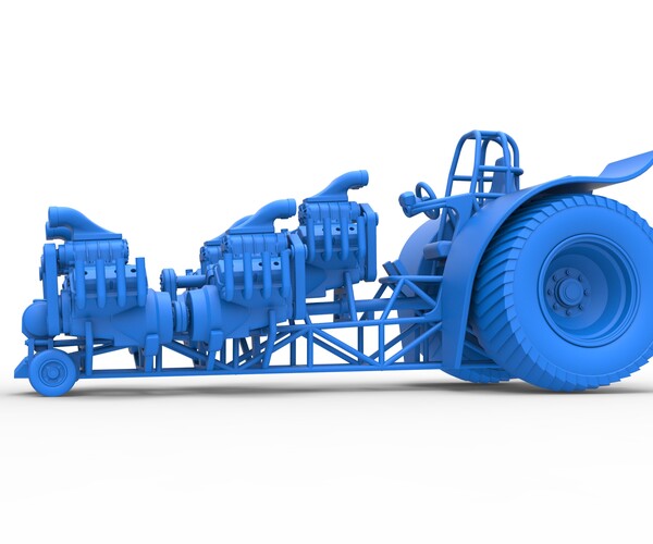 ArtStation - 3D printable Diecast Pulling tractor with 5 engines V8 ...
