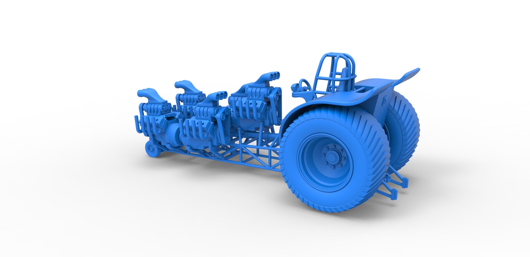 ArtStation - 3D printable Diecast Pulling tractor with 5 engines V8 ...