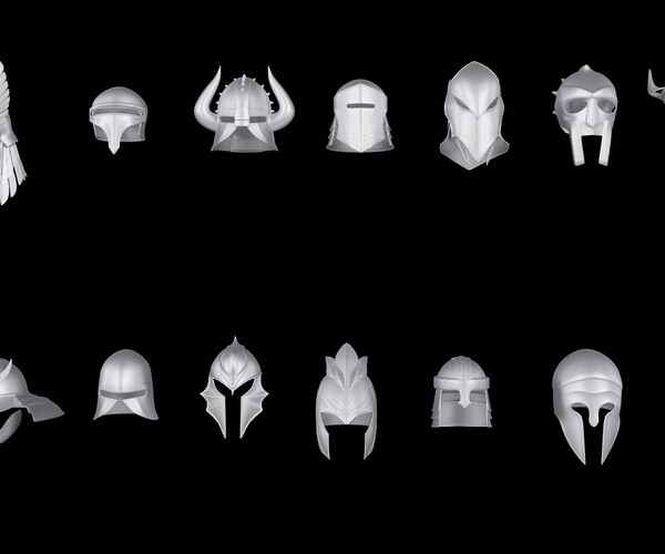 ArtStation - 25 HELMET ARMOR BASE MESH -VOL 1 | Game Assets
