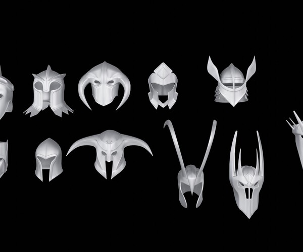 ArtStation - 25 HELMET ARMOR BASE MESH -VOL 1 | Game Assets