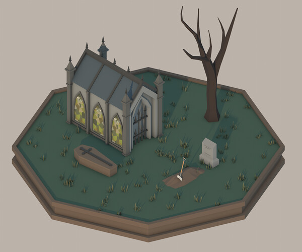 ArtStation - Free Demo of Low Poly Fantasy Scary Creepy Dark Halloween ...