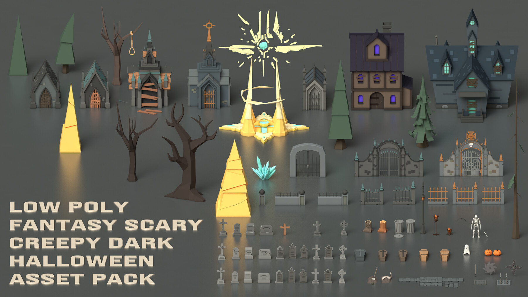 ArtStation - Free Demo of Low Poly Fantasy Scary Creepy Dark Halloween ...