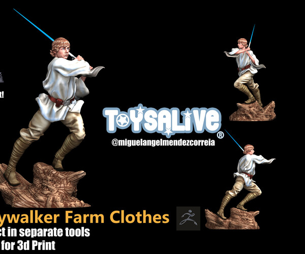 ArtStation - LUKE SKYWALKER FARM CLOTHES WITH LIGHT SABER zbrush ...