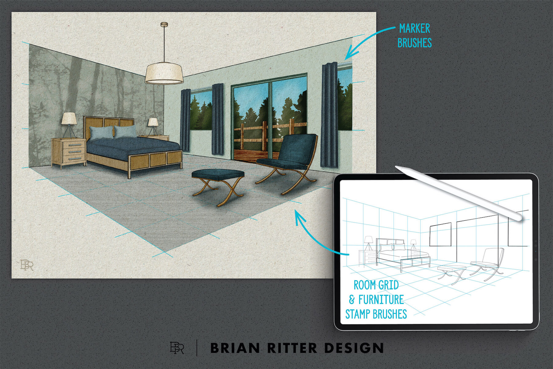 ArtStation - Interior Design Toolkit for Procreate | Artworks