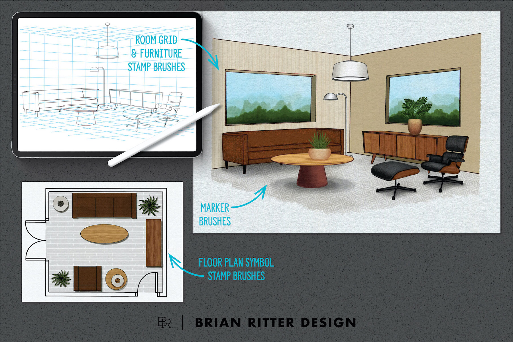 ArtStation - Interior Design Toolkit for Procreate | Artworks