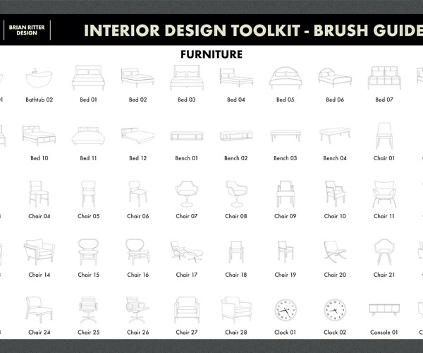 ArtStation - Interior Design Toolkit for Procreate | Artworks