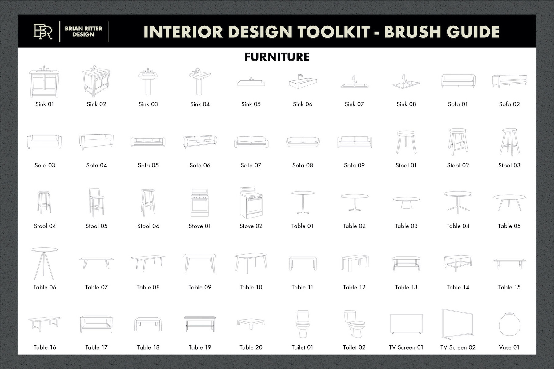 ArtStation - Interior Design Toolkit for Procreate | Artworks