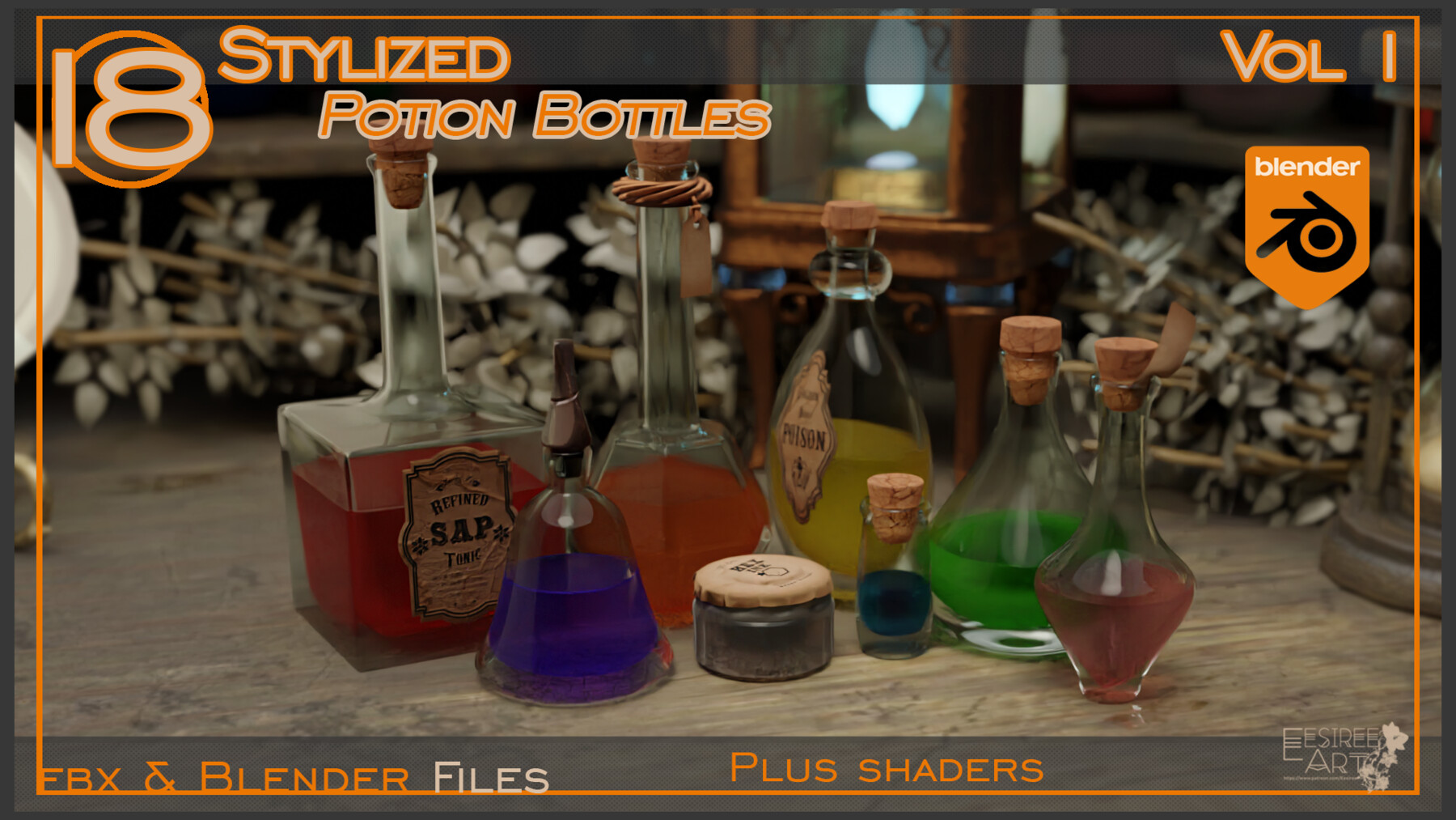 ArtStation - Stylized Potion Bottles VOL.1 | Game Assets