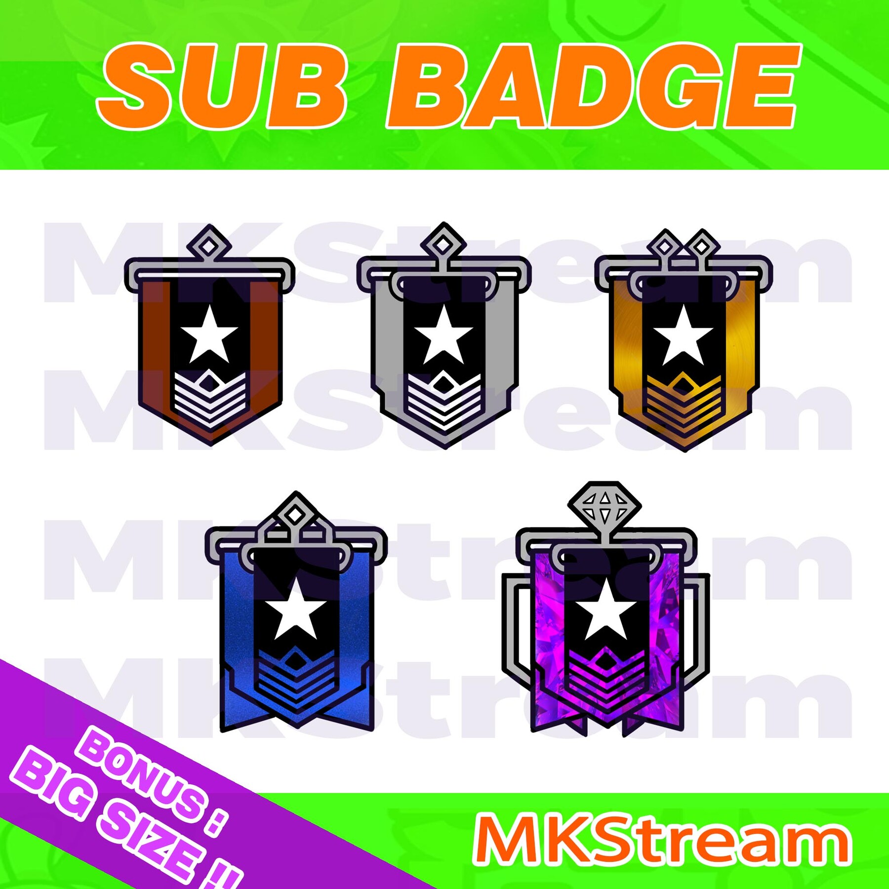 ArtStation - Twitch sub badges Tom Clancy's Rainbow Six Siege rank ...