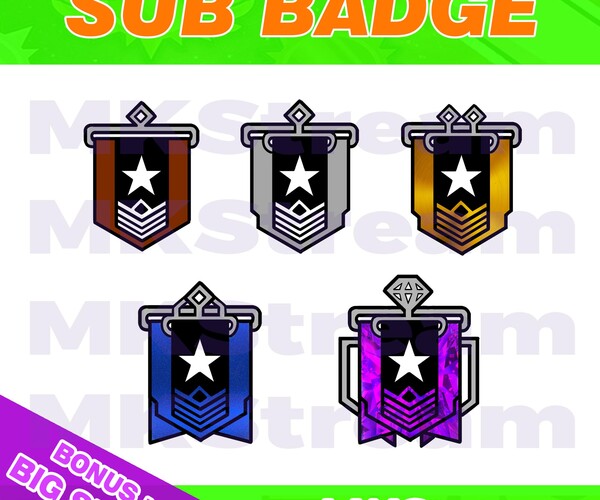 ArtStation - Twitch sub badges Tom Clancy's Rainbow Six Siege rank ...