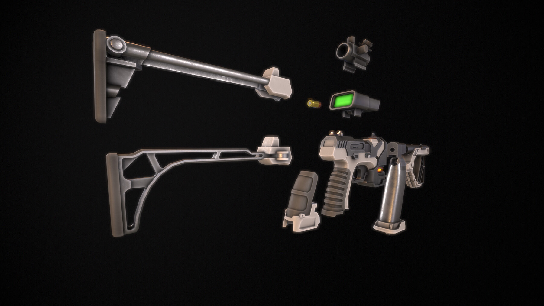 ArtStation - Sci-fi gun and case - Fully modular + Unreal Engine ...