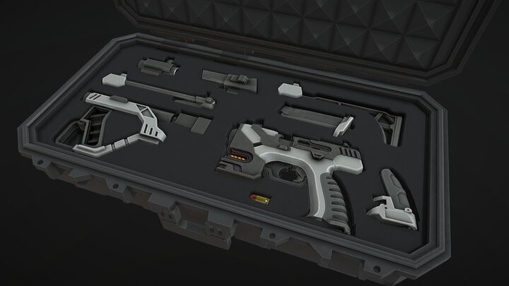 ArtStation - Sci-fi gun and case - Fully modular + Unreal Engine ...