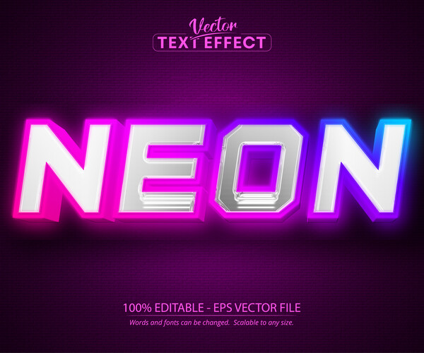 ArtStation - Neon text effect, editable neon light text style | Artworks