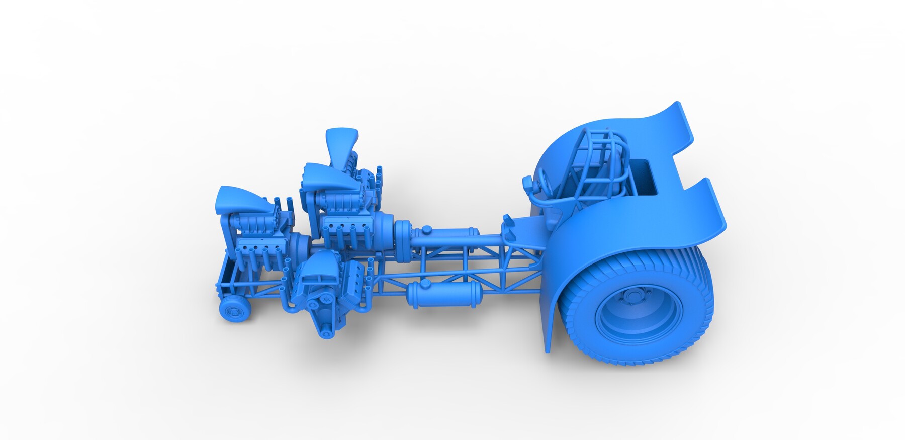 ArtStation - 3D printable Diecast Pulling tractor with 4 engines V8 ...