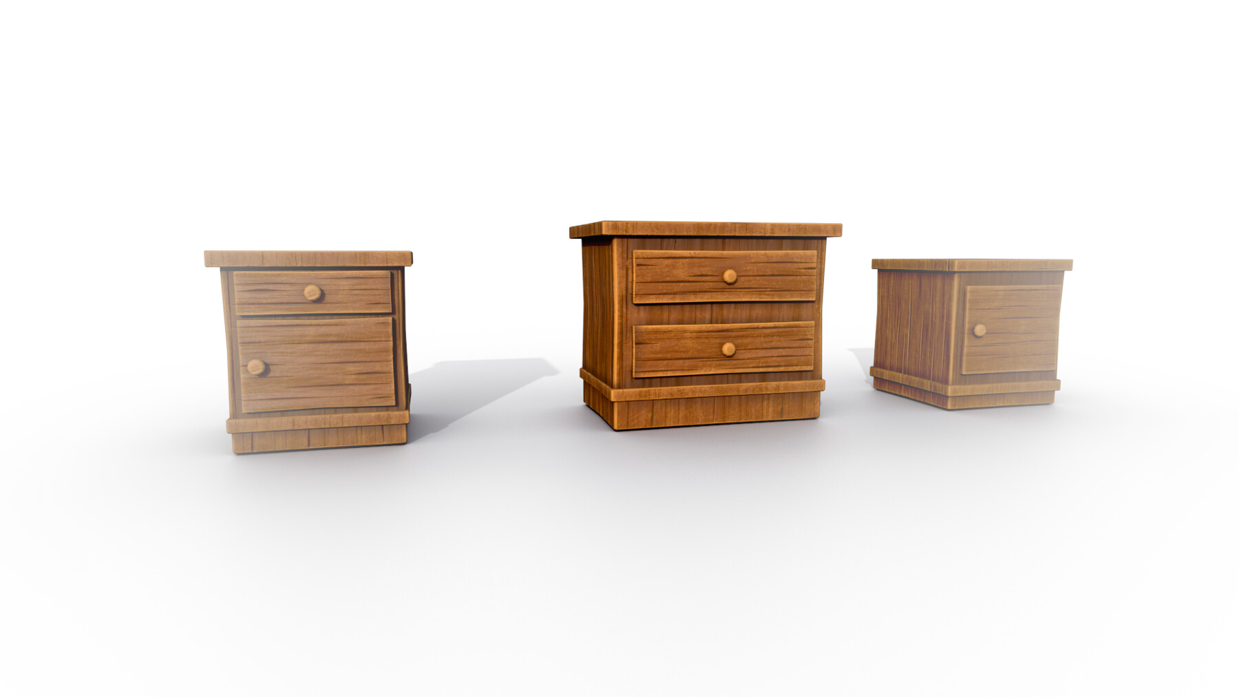 ArtStation - Stylized furniture bedside tables PBR game ready Low-poly 3D model | Resources