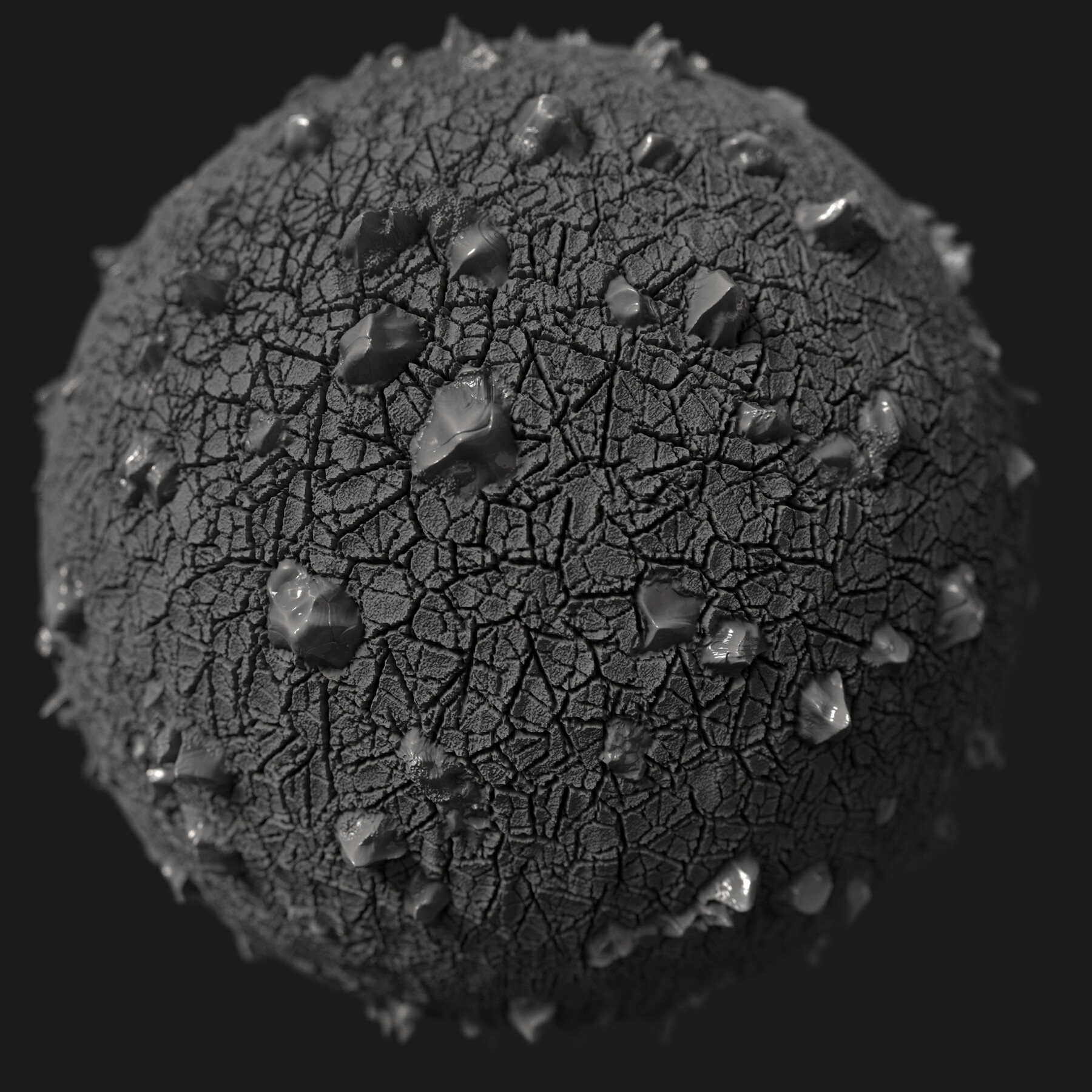 ArtStation - Obsidian in Cracked Sand PBR Material 001 | Game Assets