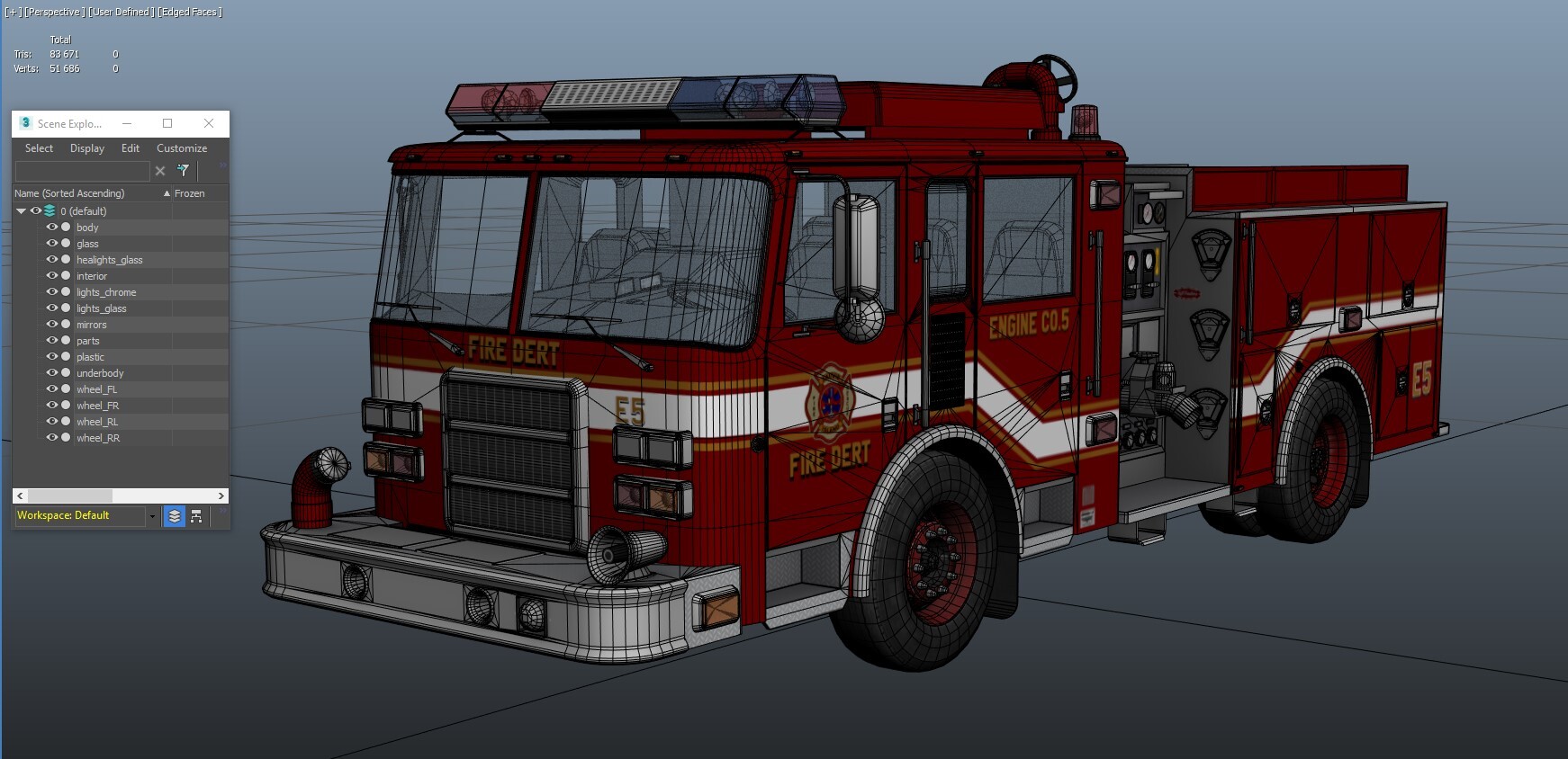 ArtStation - Fire truck | Game Assets