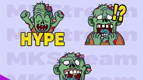 ArtStation - Twitch emotes zombie pack | Artworks