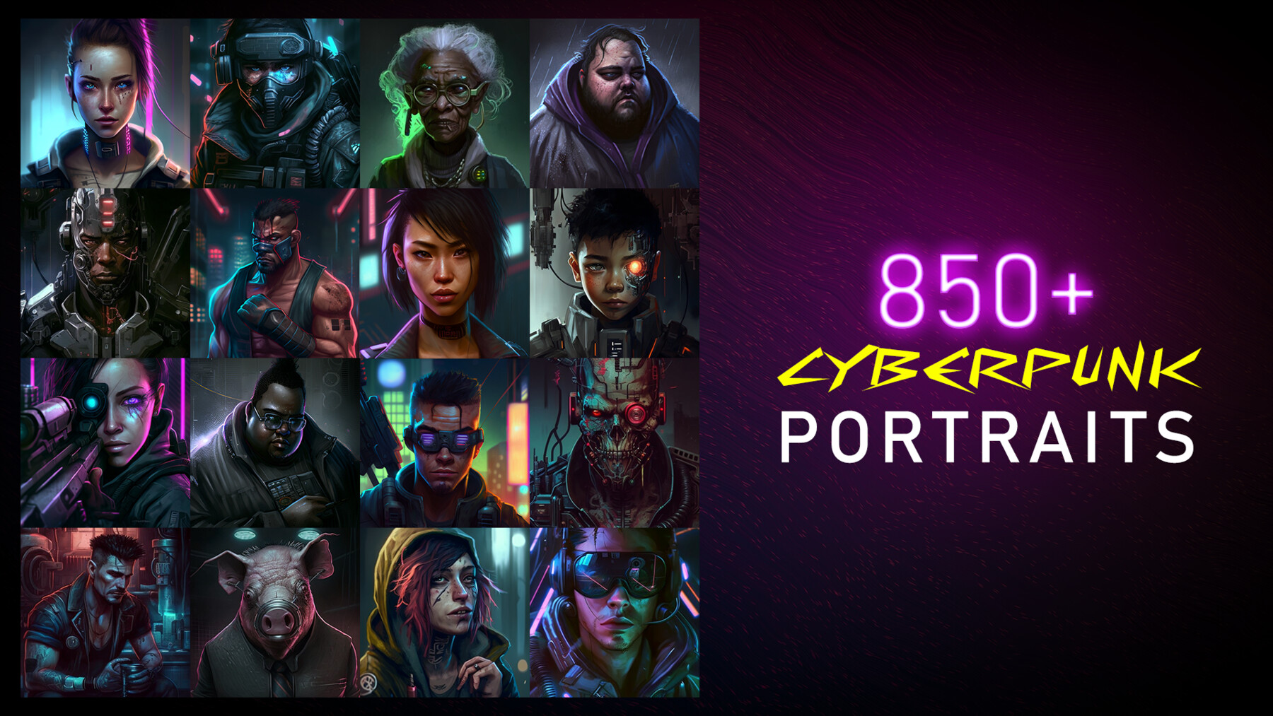 ArtStation - Cyberpunk Portraits | Game Assets